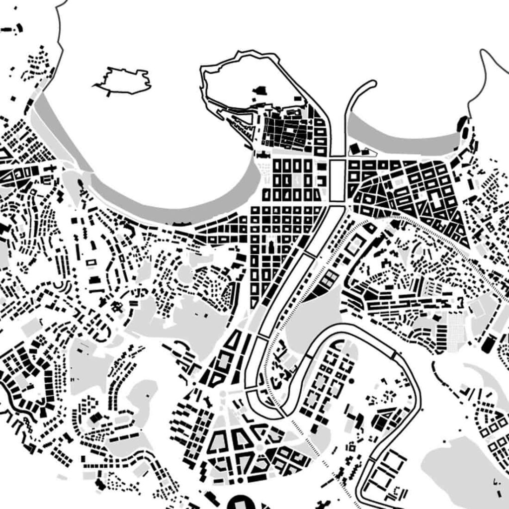 Mapa San Sebastián blanco | Pixkanaka Ilustración